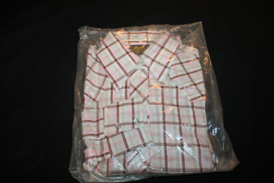 Women's Pink plaid TEMTEX Tem Tex Western Long Sleeve Shirt Size 12/34 ...