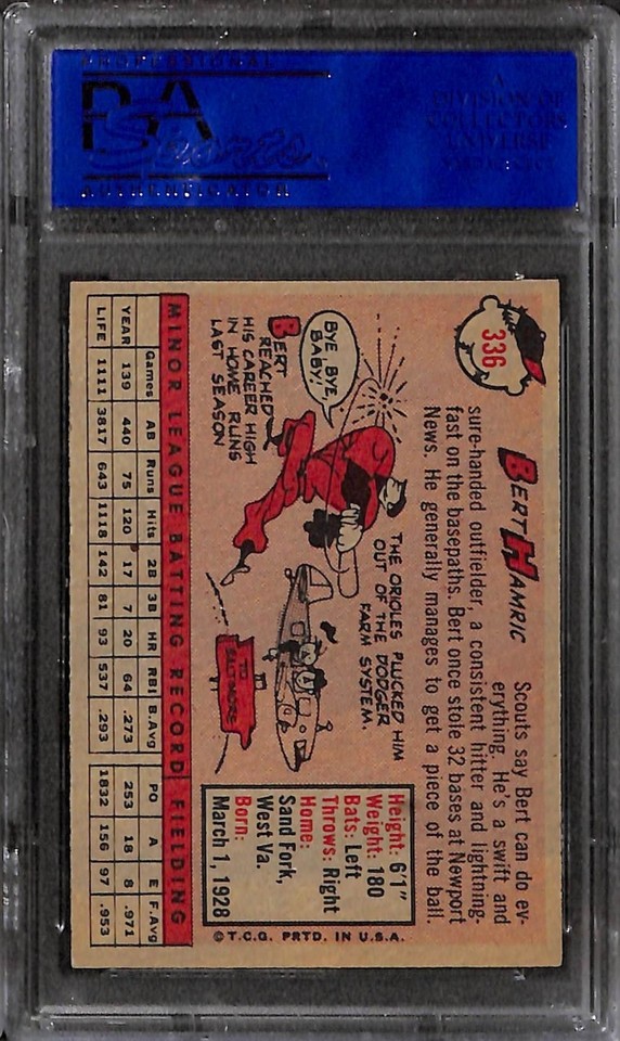 1958 Topps #336 BERT HAMRIC PSA 7 31325589 | eBay