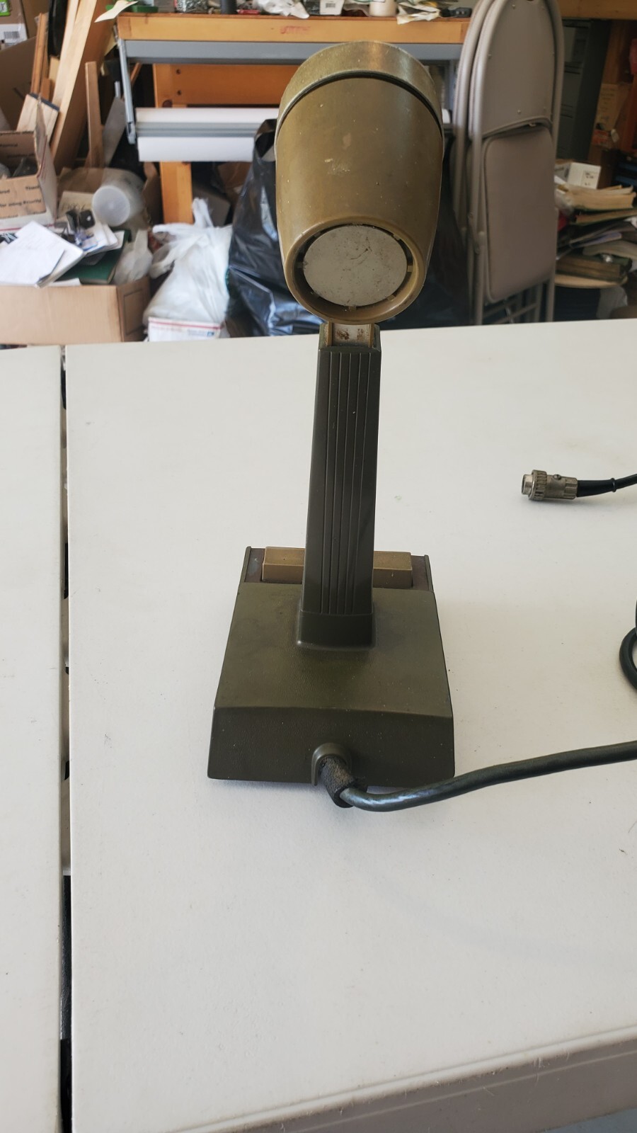 E.F. JOHNSON / SHURE BROS DESK MICROPHONE MIC MONITOR PTT BUTTONS CTCSS ...