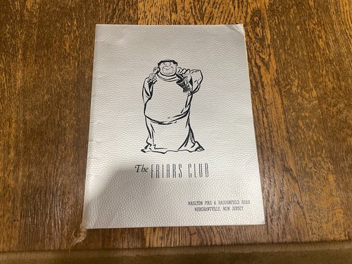 Friars Club Restaurant Menu Merchantville NJ New Jersey 1960's Vintage ...