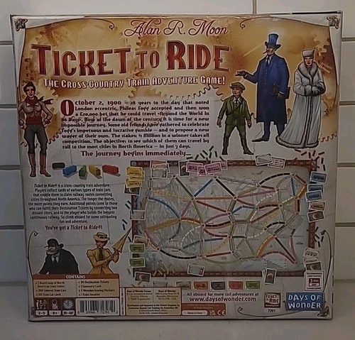 Days of Wonder Ticket To Ride by Alan R. Moon Train Adventure Board ...