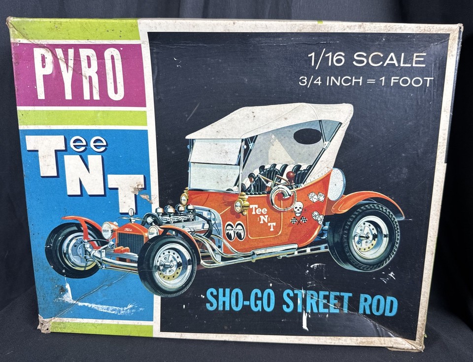 RARE ‘65 PYRO MODEL KIT 1/16 Scale Tee TNT Sho-go Street Rod- Partially ...