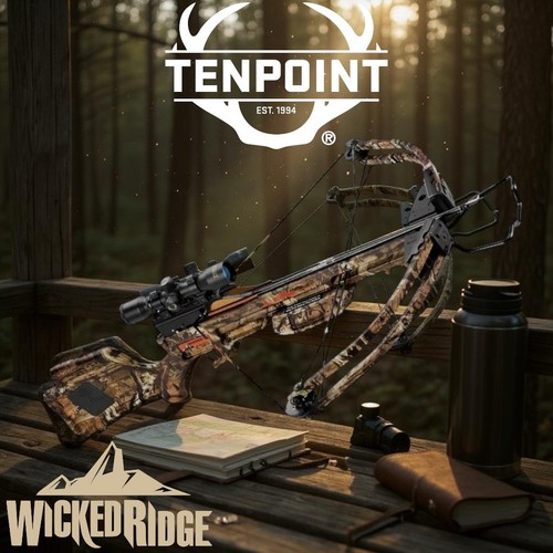 Wicked Ridge 10-Point Invader HP Crossbow + Case & 12 Arrows Made in ...