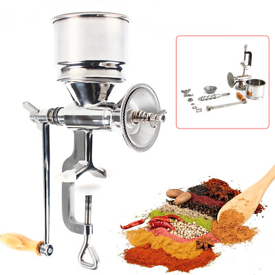 Hand Crank Grain Mill Table Clamp Manual Corn Grain Grinder for Spice ...