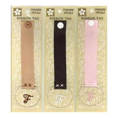 Pressed Petals - Letter F Ribbon Tag - One Of Each Colour Ribbon (3 Per ...