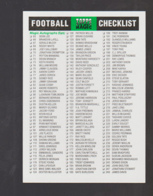2010 Topps Magic unmarked football checklist #3 | eBay