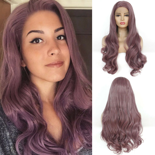 Great Quality Front Lace Wig 22" micro violet Wavy Sexy Stylish ...