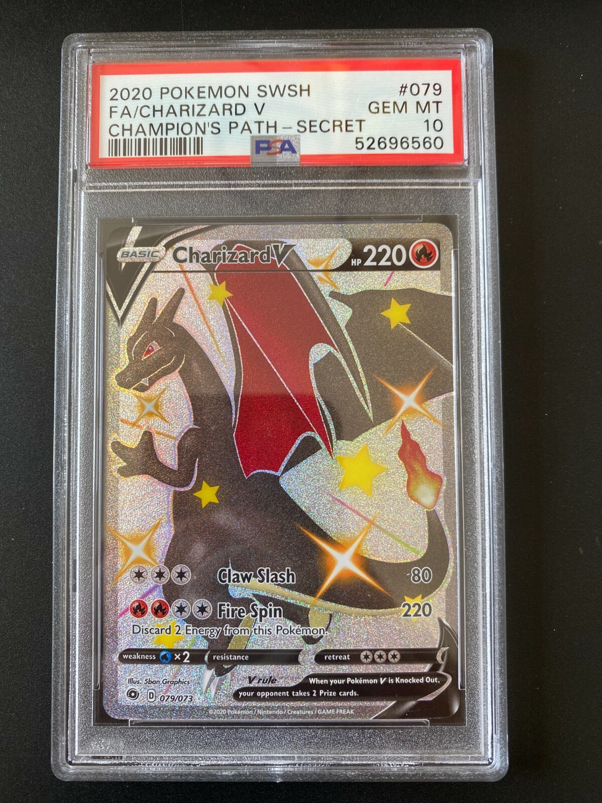 Shiny CHARIZARD V 079/073 Secret Rare Pokemon Champions Path PSA 10 | eBay