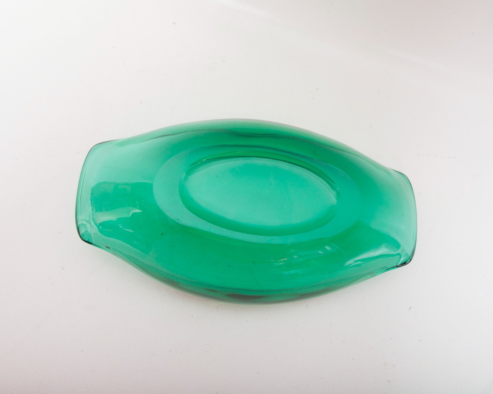 Vintage Anchor Hocking - Forest Green Glass Bowl - Oblong Shaped ...