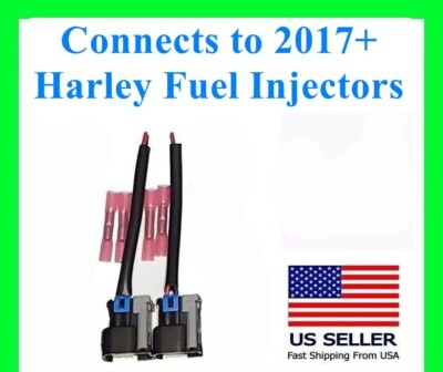 x2 for 2017+ Harley Davidson Fuel Injector Connector Plug Wiring ...
