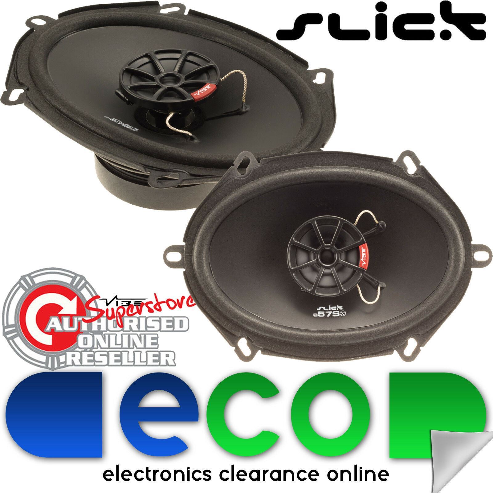 VIBE Slick 57 V7 240 Watts 5x7 5"x7" 2-Way Coaxial Car Door Speakers ...