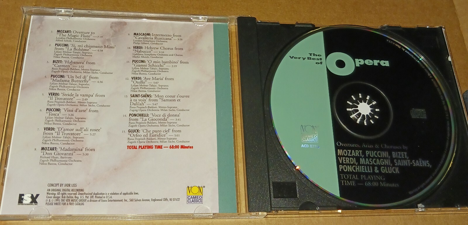 The Very Best of Opera CD Vintage 1995 Vox Cameo Classics ACD 8783 DDD ...