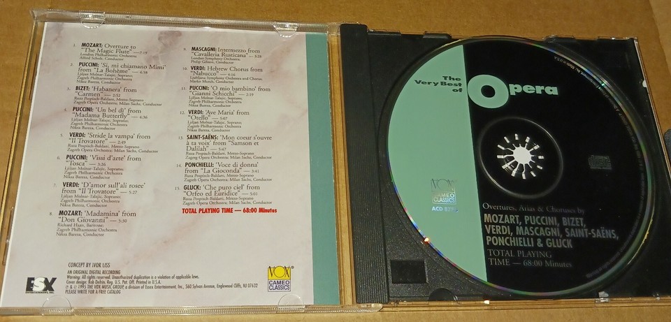 The Very Best of Opera CD Vintage 1995 Vox Cameo Classics ACD 8783 DDD ...