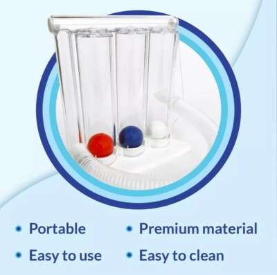 3 Chamber Lung Capacity Training Device Daily Breathing Exercise Tool ...