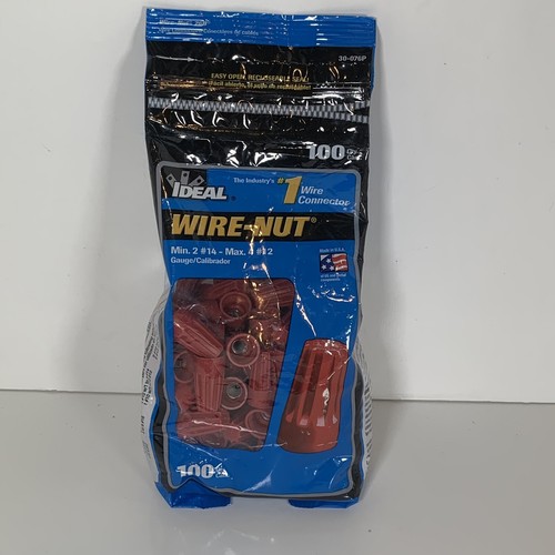 Ideal 100 Pack Red Wire Nut Wire Connections 30-076P | eBay