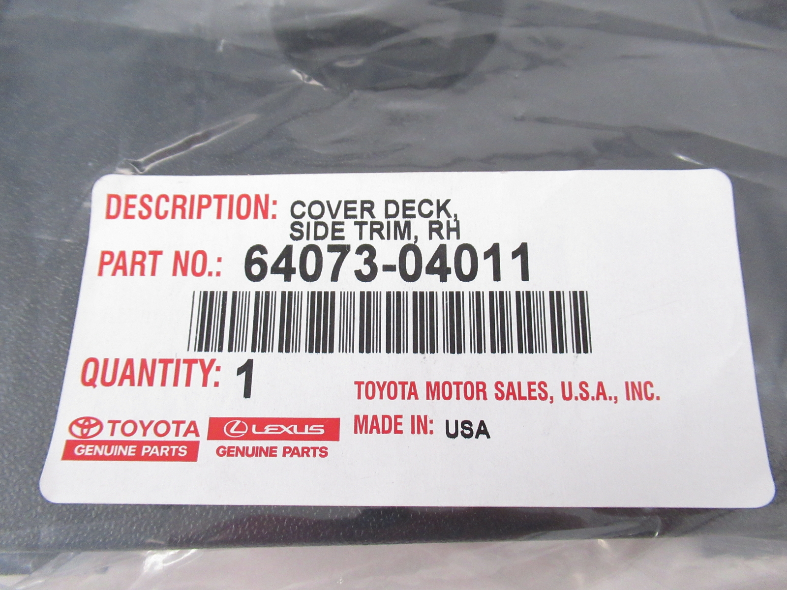 Genuine OEM Toyota 64073-04011 Right Rear Box Cover 2005-2021 Tacoma | eBay