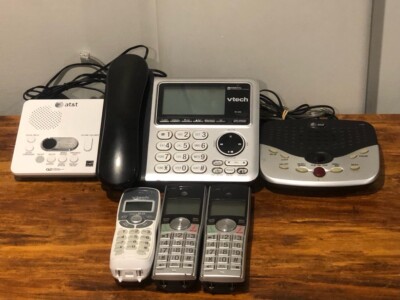 Landline Phones & Messaging Machine Lot -AT&T Vtech Cordless Home ...