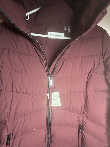 Calvin Klein Sorona Aura Puffer Woman Winter Coat Size M NWT In Bordeaux | eBay