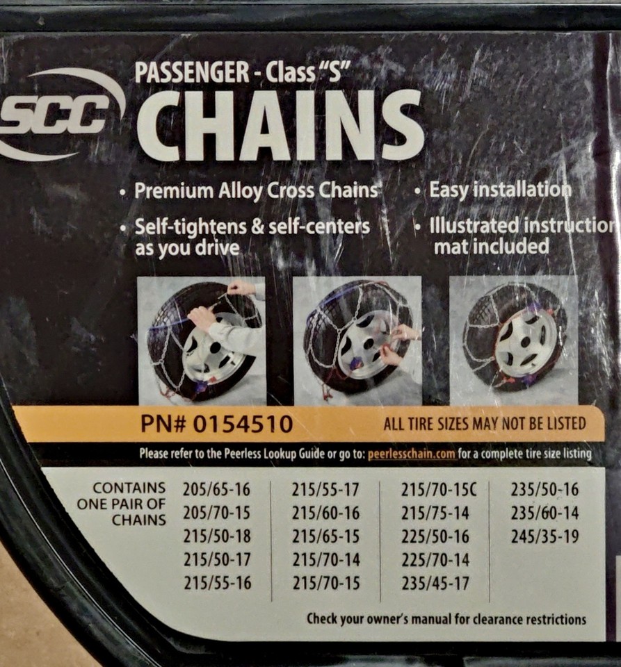 New- Peerless Chain Company AutoTrac Passenger Tire Chains PN0154510 ...