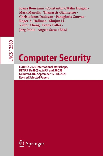 Computer Security von Shujun Li Victor Chang Angela Sasse Constantin ...