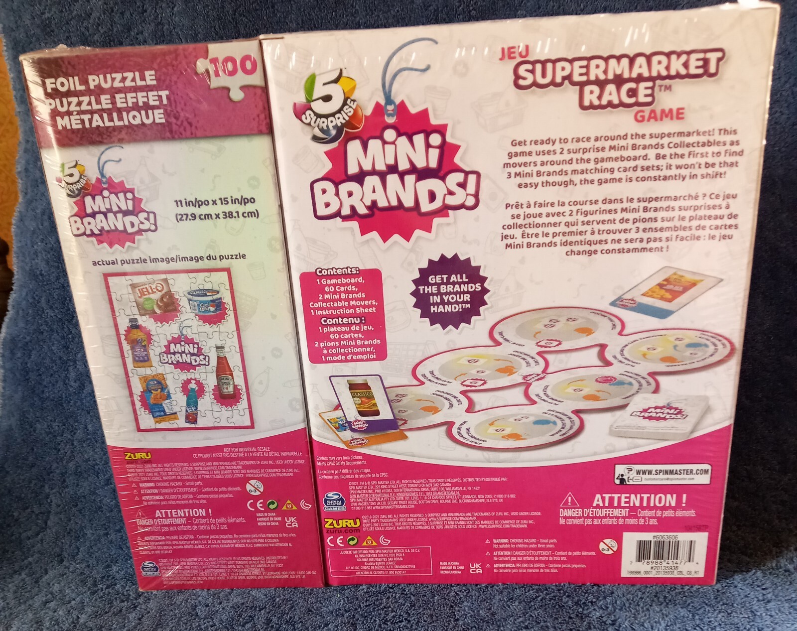 5 Surprise Mini Brands Supermarket Race Brd Game + Foil Puzzle Sealed ...