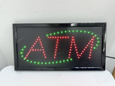 Bright LED ATM Neon Sign Bright Shop Store 19" x 10"CONTACT FOR BULK ...