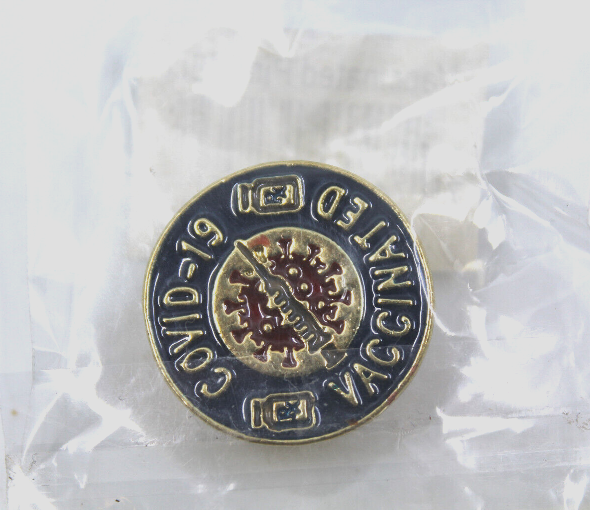 Covid 19 Vaccinated Syringe Dark Blue Multi Colored Collectible Pin ...