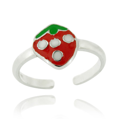 925 Silver Strawberry Enamel Toe Ring | eBay Australia