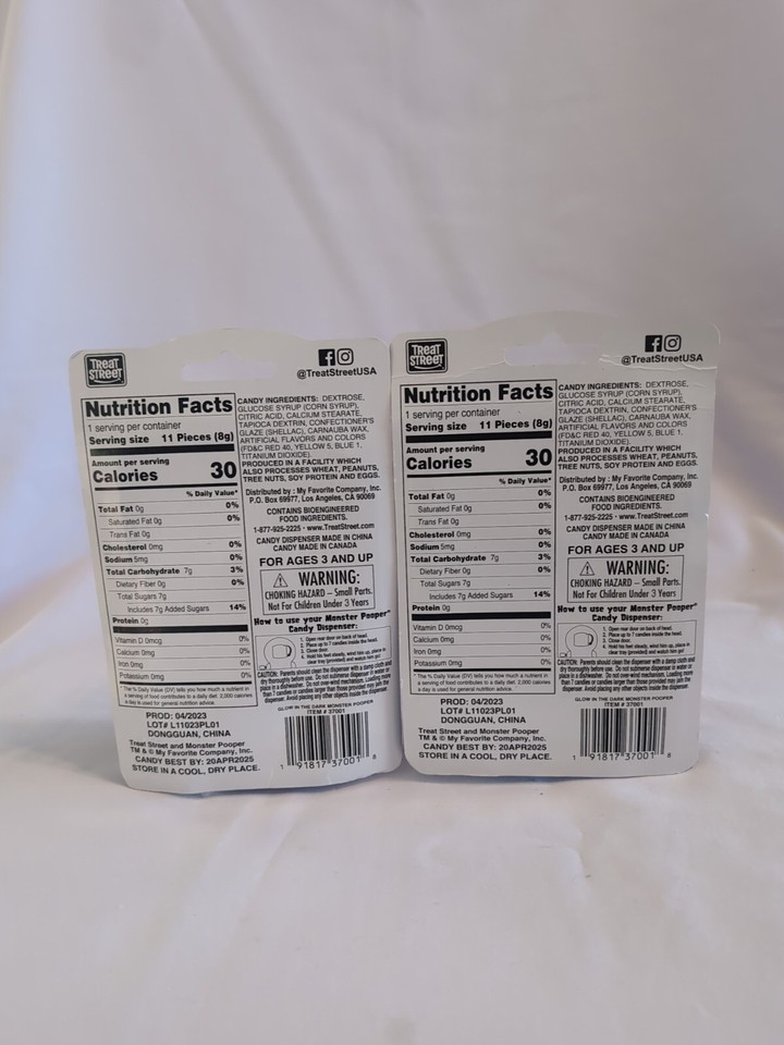 Lot Of 2 Treat Street Monster Pooper Glows In Dark Candy Dispenser | eBay