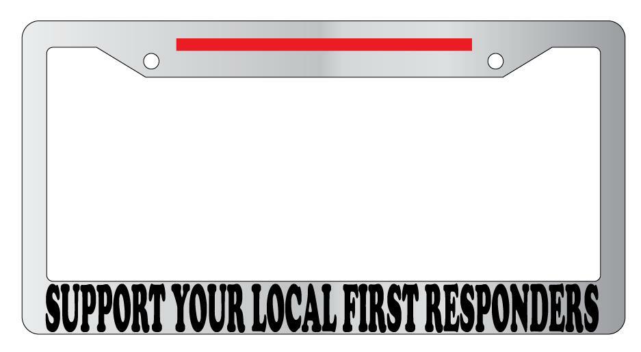 Support Your Local First Responders w/STRIPE Chrome License Frame | eBay