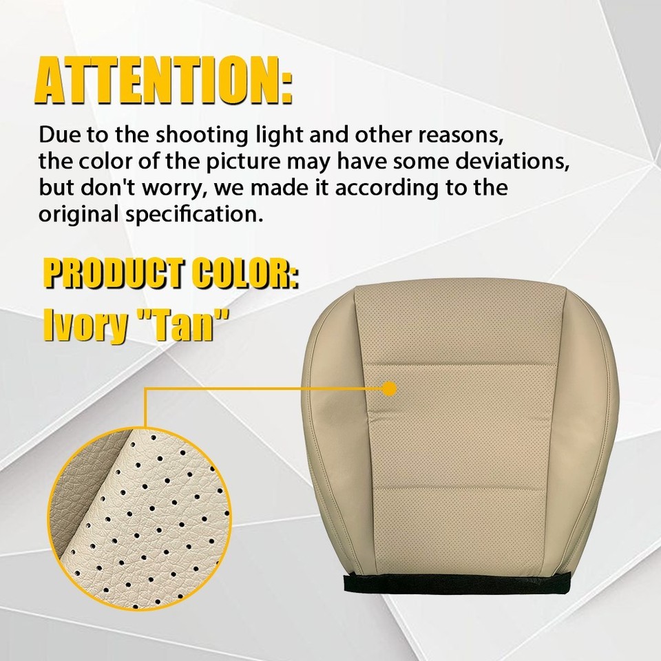 Driver Bottom Perforated Leather Seat Cover Tan For 2015-2019 Subaru ...