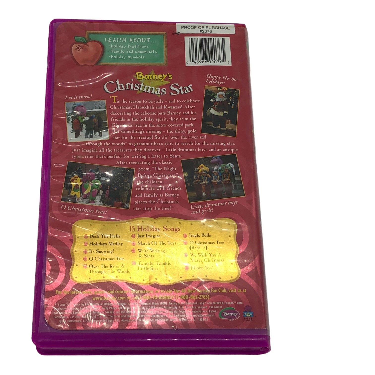Barney's Christmas Star VHS 2002 (Clam Shell Case) Tested! Works ...