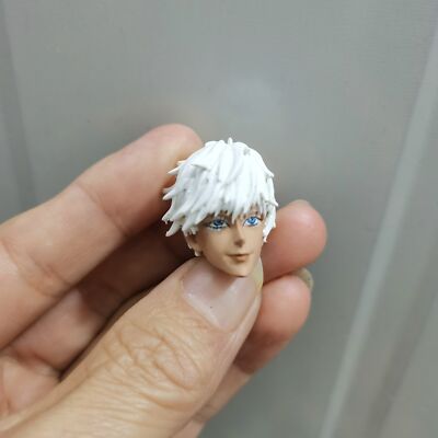 Painted 1/12 Scale Satoru Gojo Man Head Sculpt For 6" SHF Action Figure ...