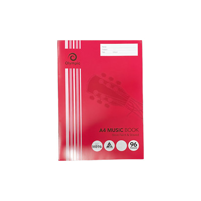 MUSIC BOOK OLYMPIC A4 8MM STAVE M896 96PG | eBay Australia