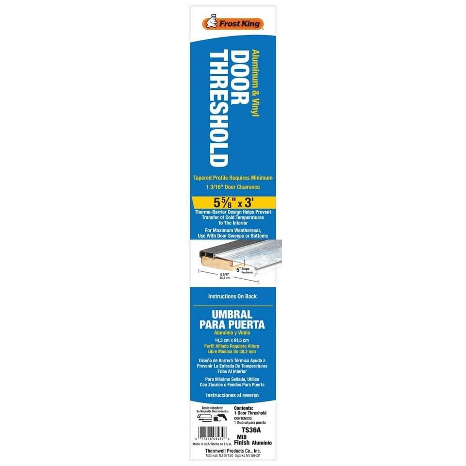 5-5/8 in. x 3 ft. Silver& Brown Fixed Sill Threshold replacement pre ...