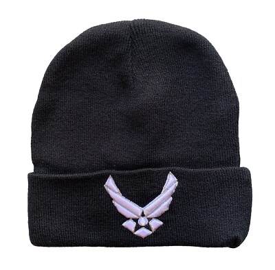 U.S. AIR FORCE USAF WINGS LOGO EMBLEM BEANIE KNIT WINTER WARM WATCH CAP ...