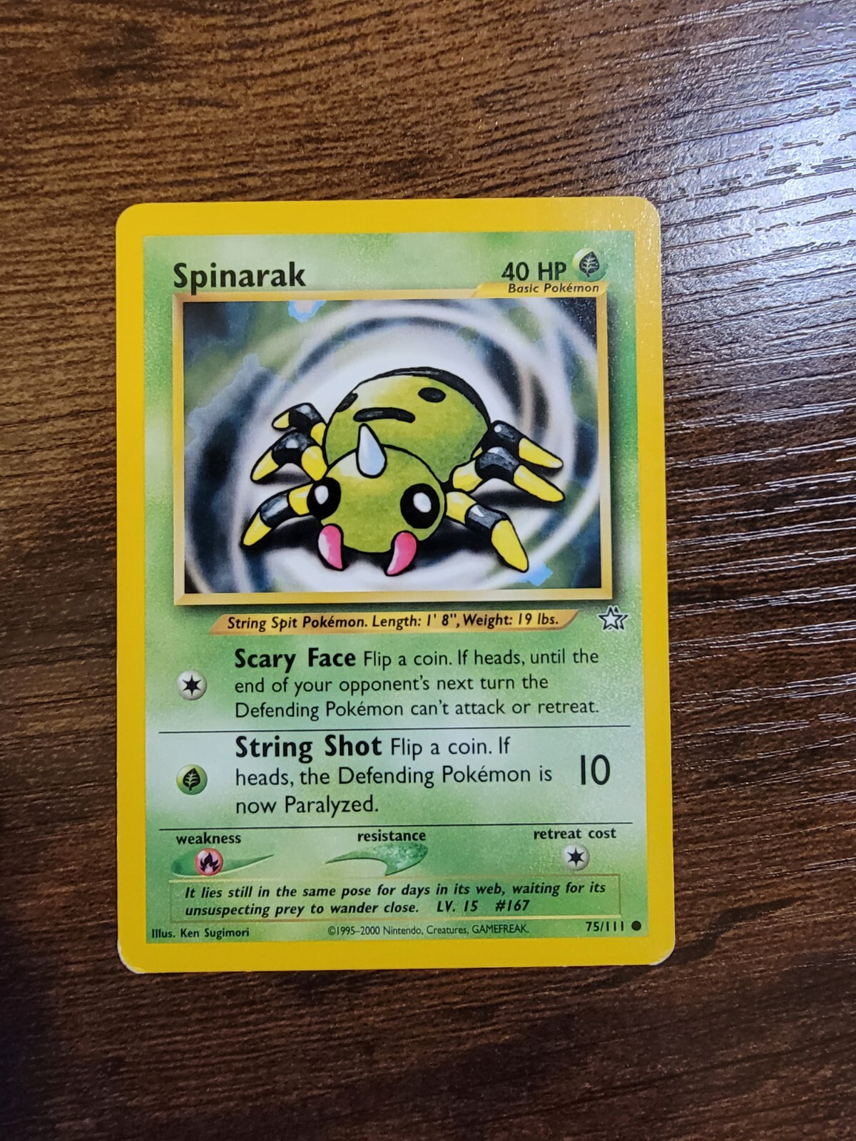 Spinarak 75/111 - Neo Genesis - VINTAGE WOTC Pokemon Card - MP | eBay
