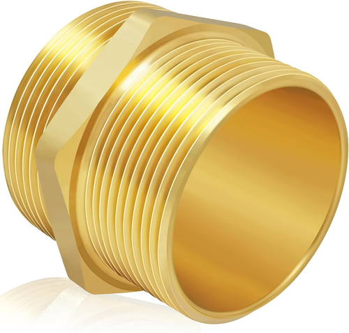 Fire Equipment Hexagonal Nipple Fitting Brass Fire Hose Adapter 1-1/2 ...