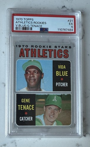 1970 TOPPS VIDA BLUE/GENE TENACE #21 ATHLETICS ROOKIES PSA 5 | eBay