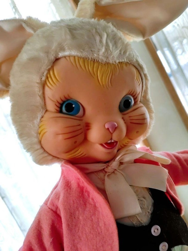 Rushton Gund Rubber Face Doll Rabbit Pink Jacket Vintage Cute ...