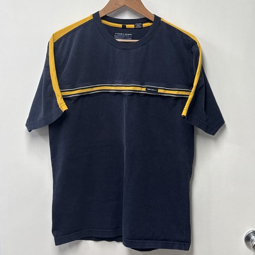Point Zero Vintage Y2K T Shirt Surf Skate Two Tone Navy Yellow Size ...