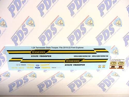 Tennessee State Trooper 1:25 Water slide Decals Fit AMT '21 Dodge ...