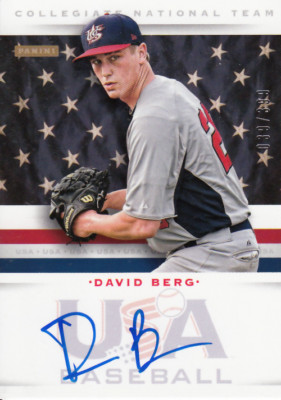 2013 USA Baseball Collegiate National Team Signatures #2 David Berg ...