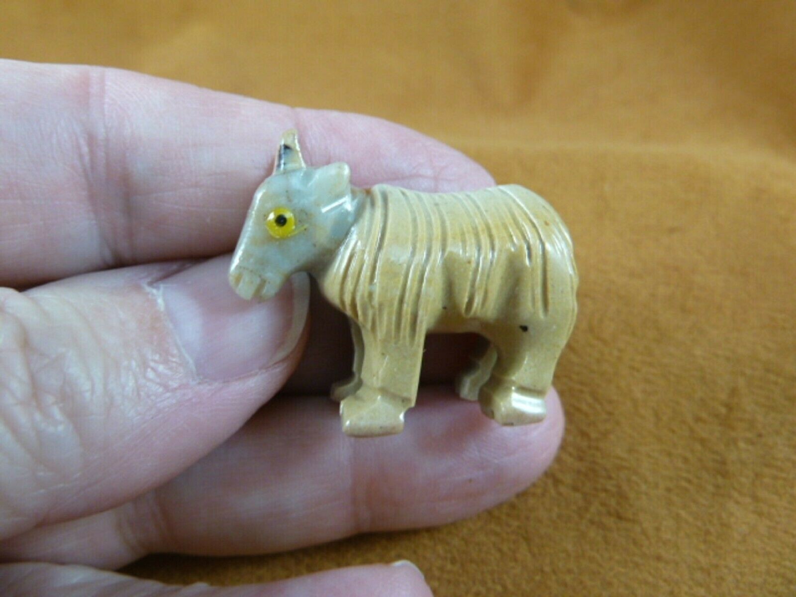 Y-GOA-15) tan gray BILLY GOAT love fair goats carving stone gemstone ...