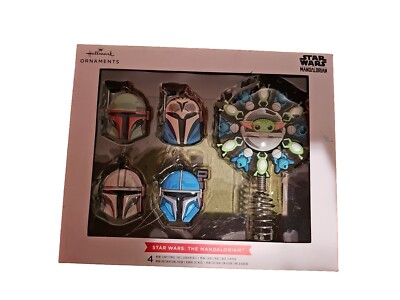 HALLMARK STAR WARS THE MANDALORIAN MINI ORNAMENT SET W/ GROGU TREE ...