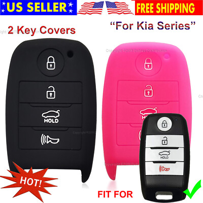 2pcs Rubber Silicone Entry Protector Holder Case Cover for Kia Remote ...