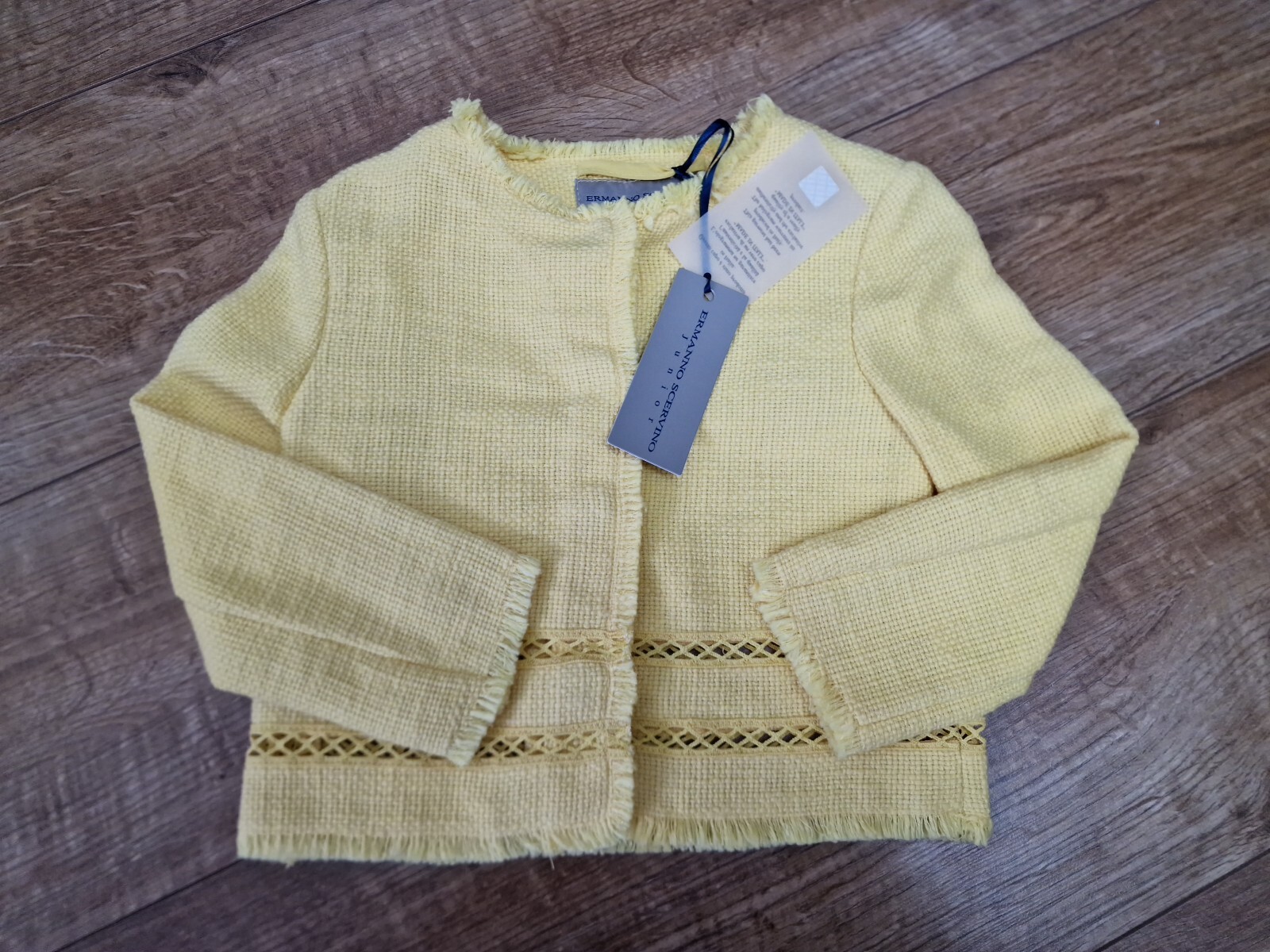 Ermanno Scervino Kids Girls Yellow Knit Jacket Size 6 Years Old New | eBay