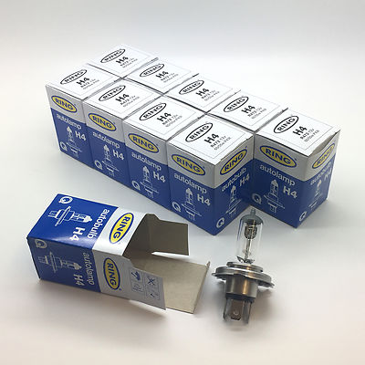 10 x Ring H4 472 12v 60/55w P43t 3 Pin Halogen Car Headlight Headlamp ...