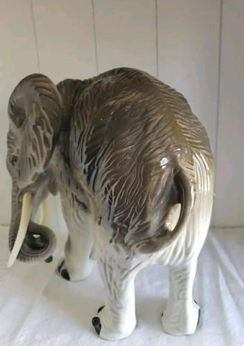 Gorgeous Vintage Ceramic Elephant Figure Large Detailed 9.5" T x 10.5 ...