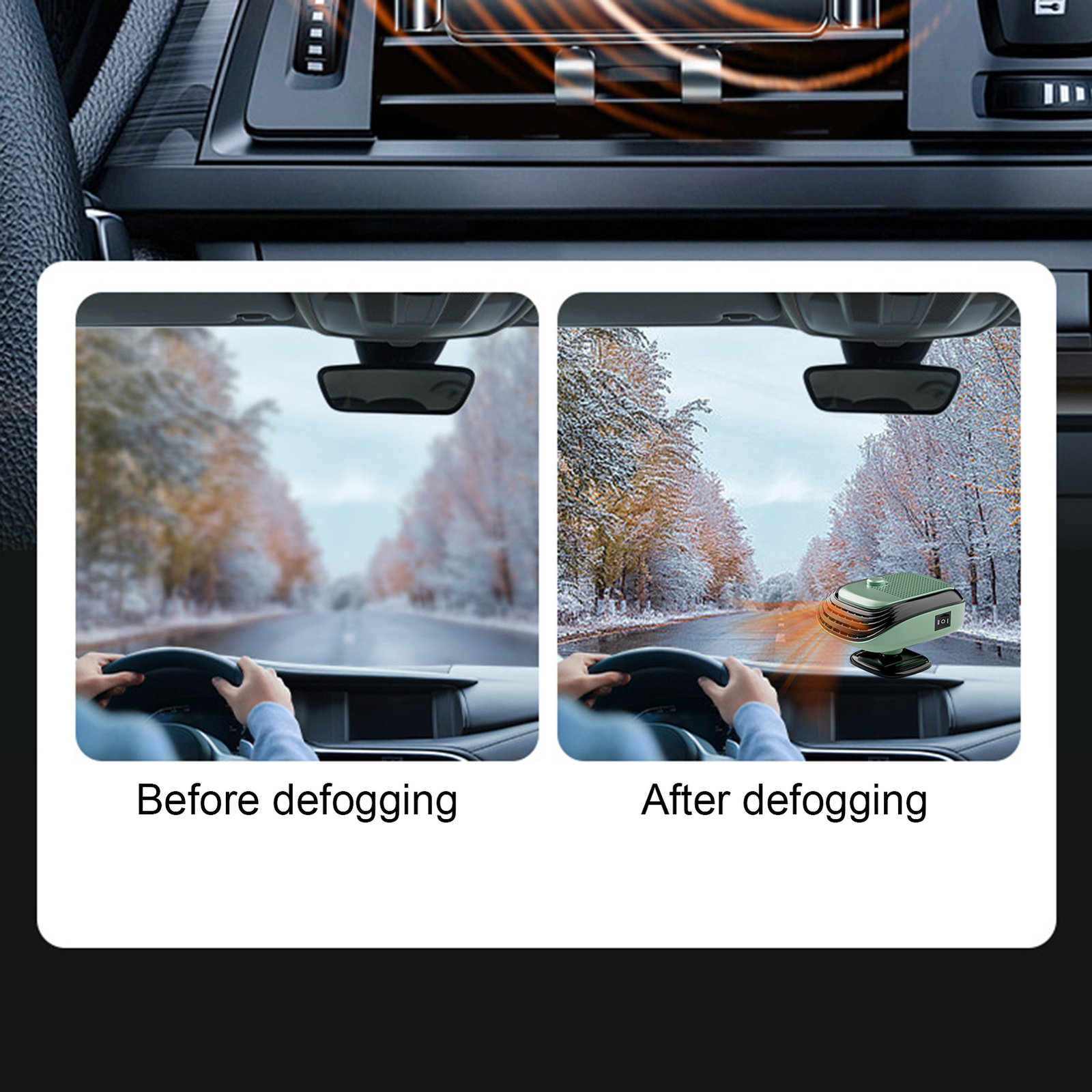 Portable Car Heater 360° Rotating Bracket 12v 120w Fan for Windshield ...